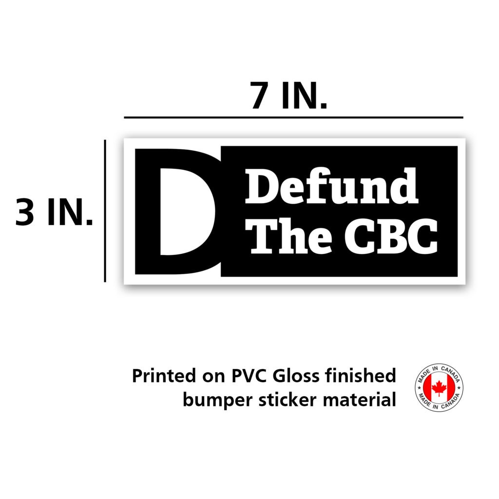 Defund The CBC Sticker 7x3in - TeeCap Apparel